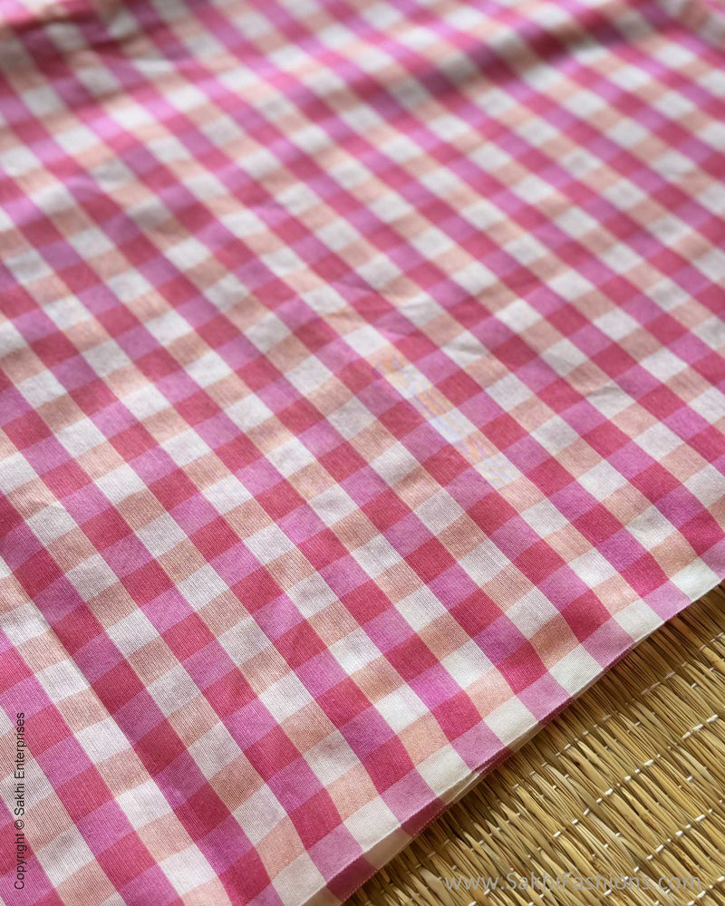 DP-Y00989 Cream Pink Check Saree – sakhifashions