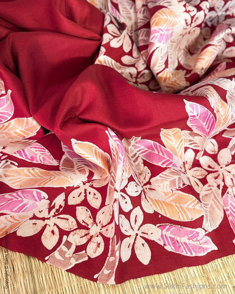 DP-Y09036 Red Batik Sari – sakhifashions