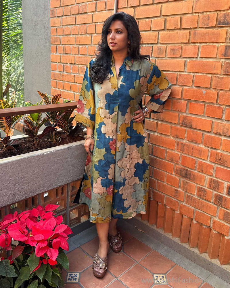 Hand painted Kalamkari Shirt dress | shoponline SakhiFashions ...