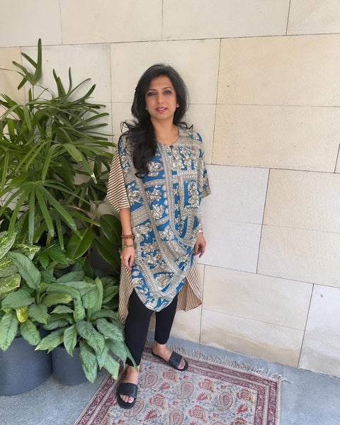 EE-W19056 Kalam Blue Black – sakhifashions