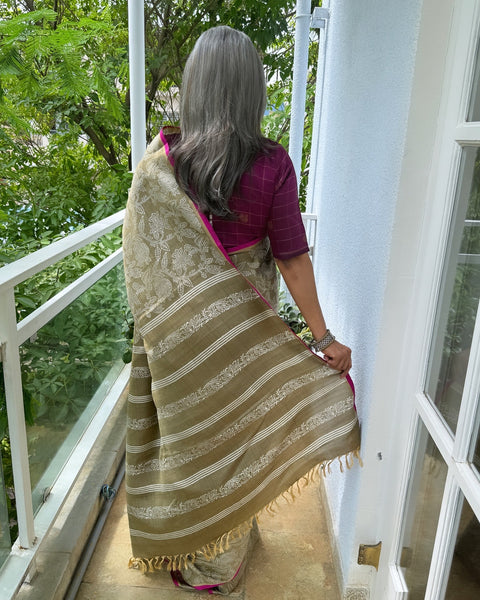 Pink & Green Pure Kanchi Silk Saree | Sakhi Fashions – sakhifashions