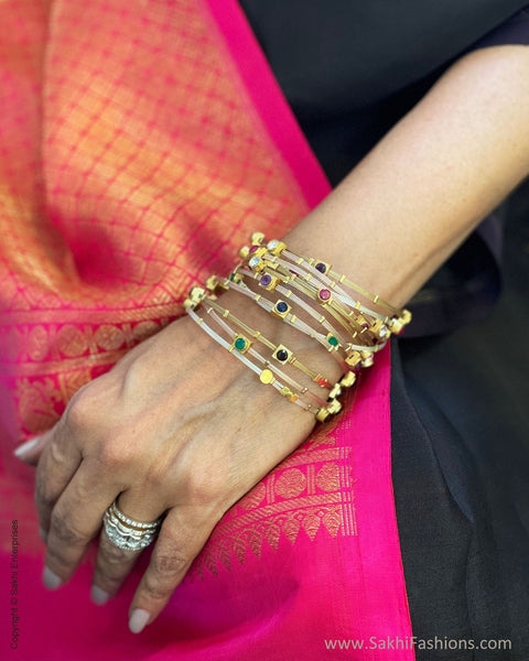 Gold & Silver Bangle Earring set | Sakhi Fashions – sakhifashions