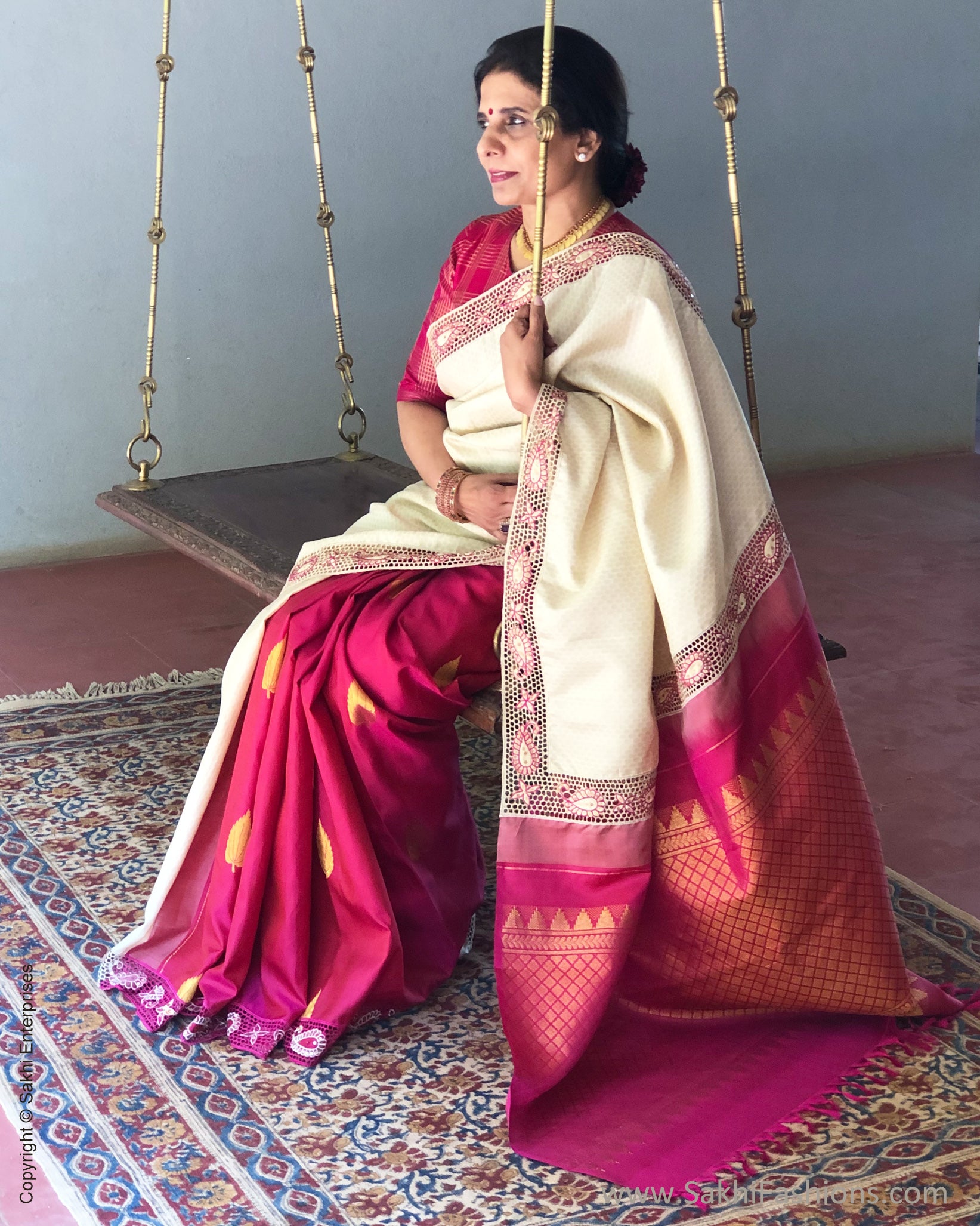 EE-S23300 Cream Kanchi CutWork – sakhifashions