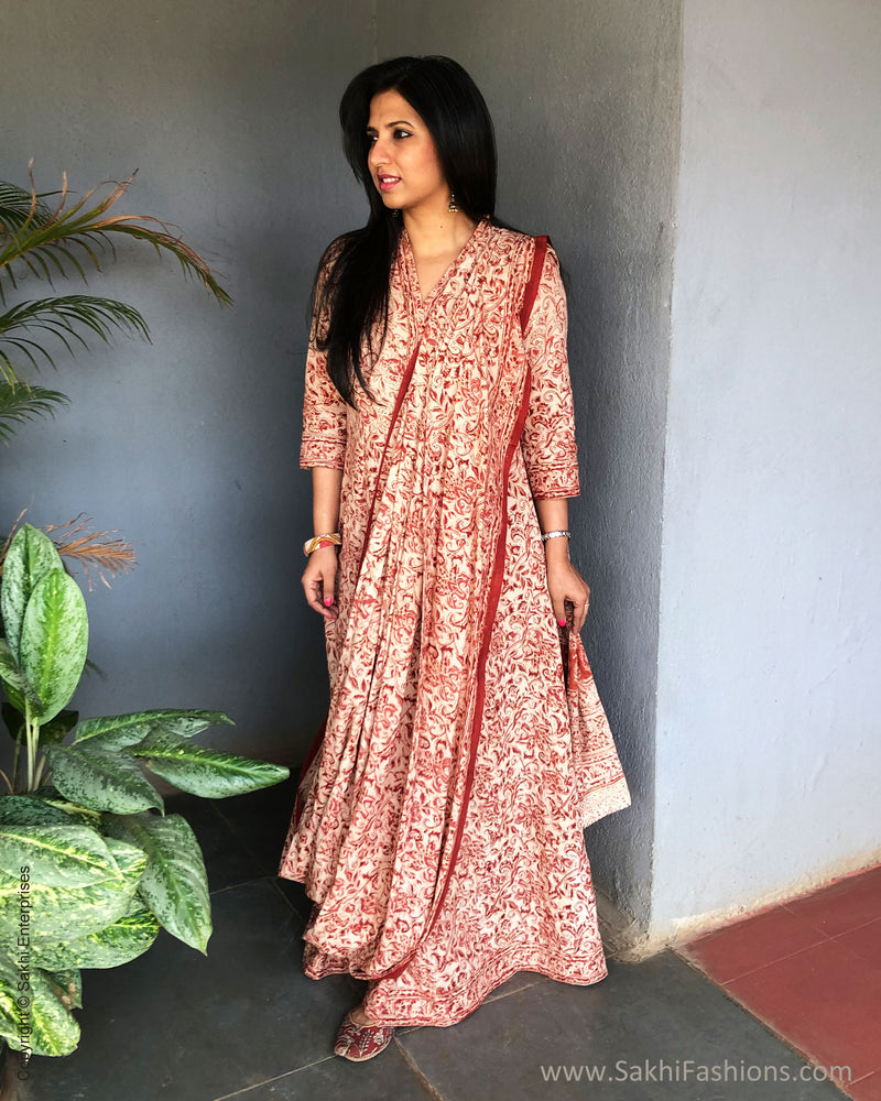 EE-S20315 Red Sari Dress – sakhifashions