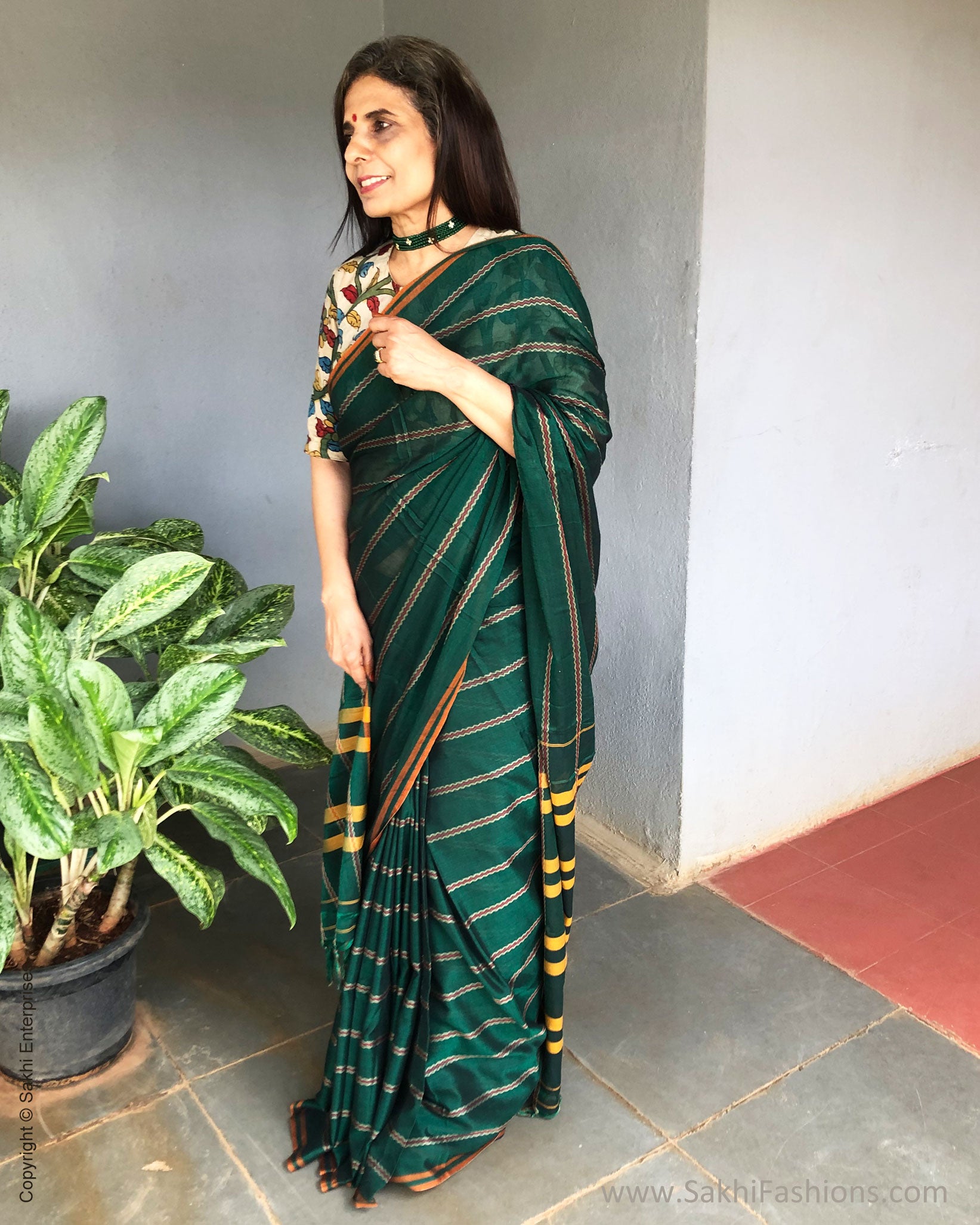 EE-S27689 Green Karnataka Cotton – sakhifashions