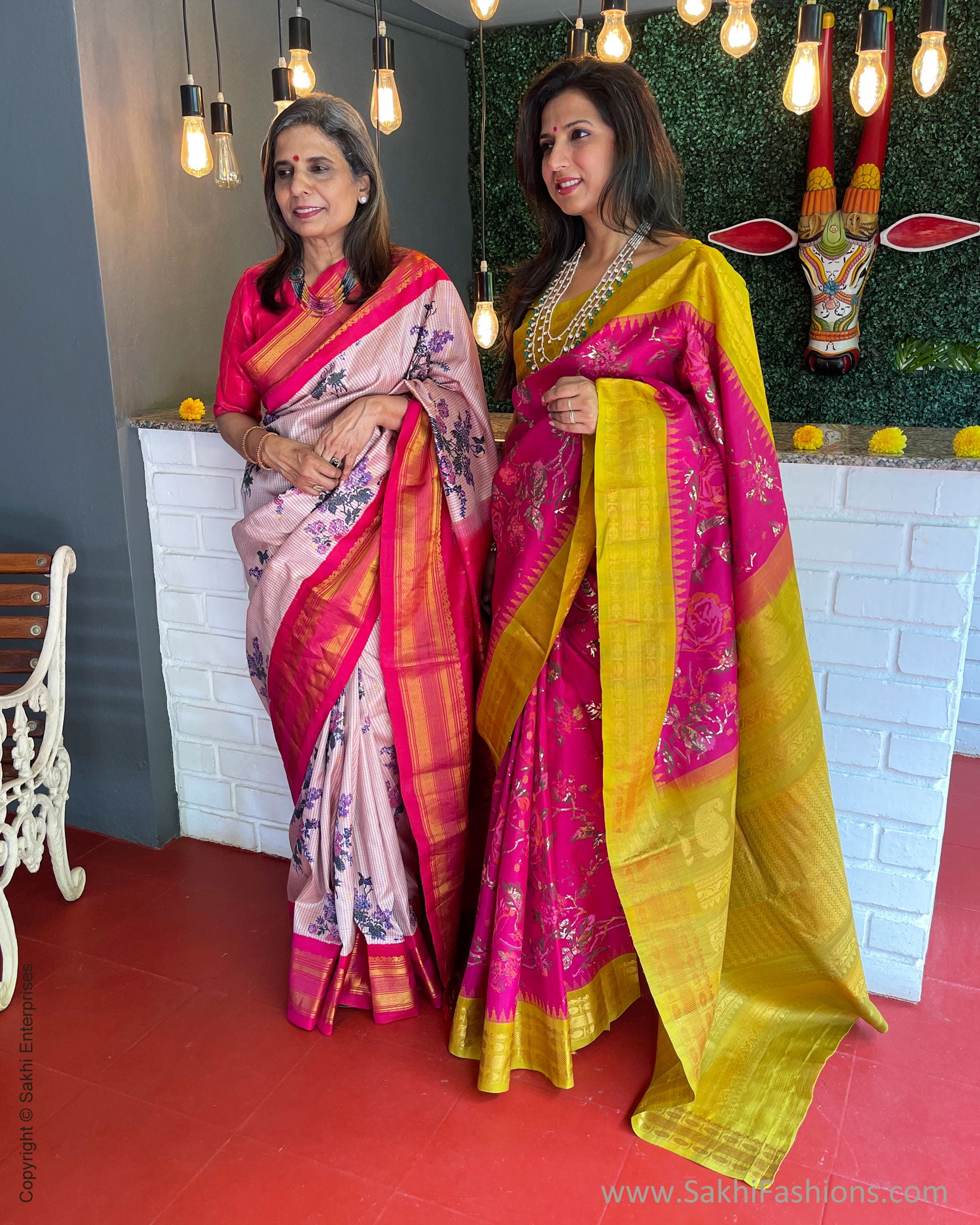 Pink Green Pure Gadwal Silk Saree | Sakhi Fashions – sakhifashions