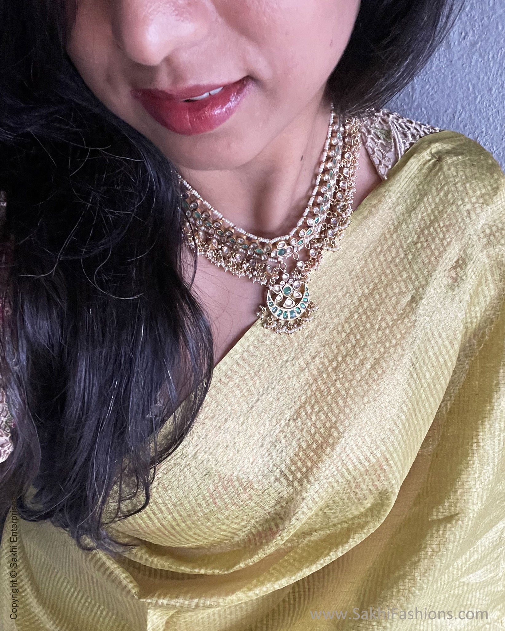 EE-V01104 Lime Tissue Tussar – sakhifashions