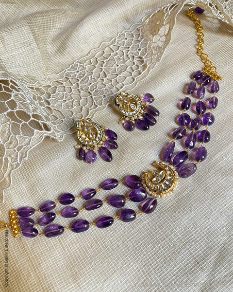 AJ-V12430 Purple Choker Set – sakhifashions