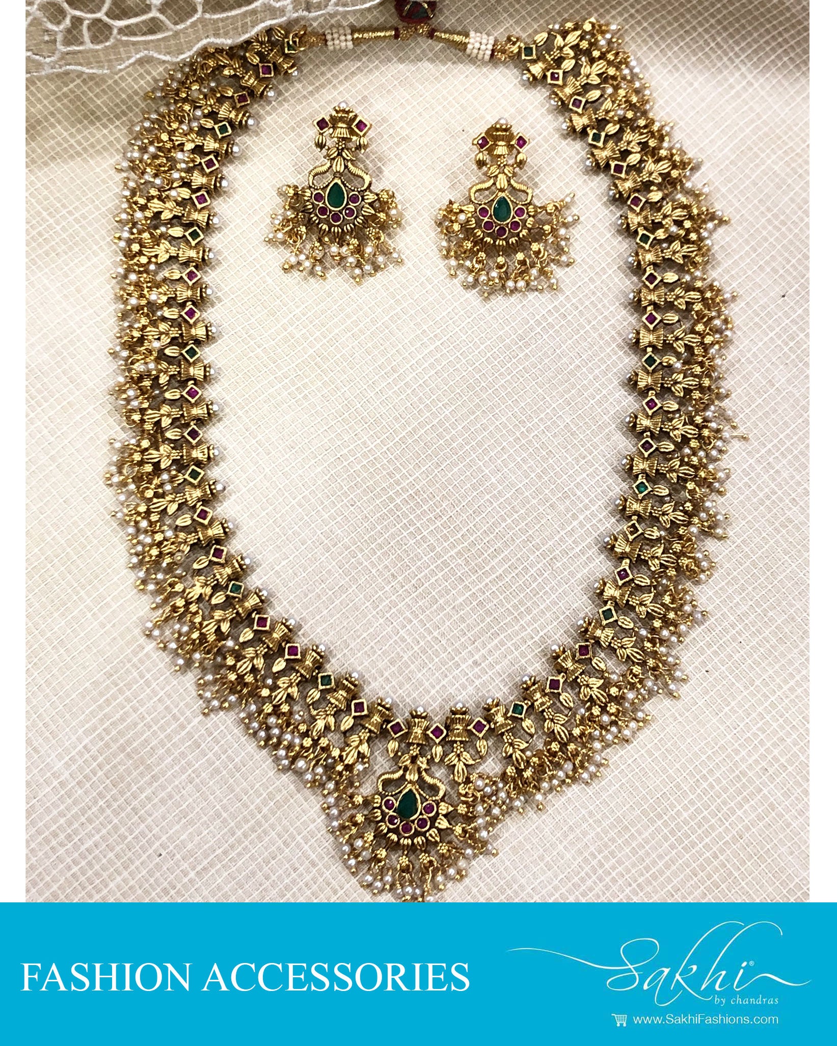 AJDS-20825 -Mix Metal Necklace & Earring – sakhifashions