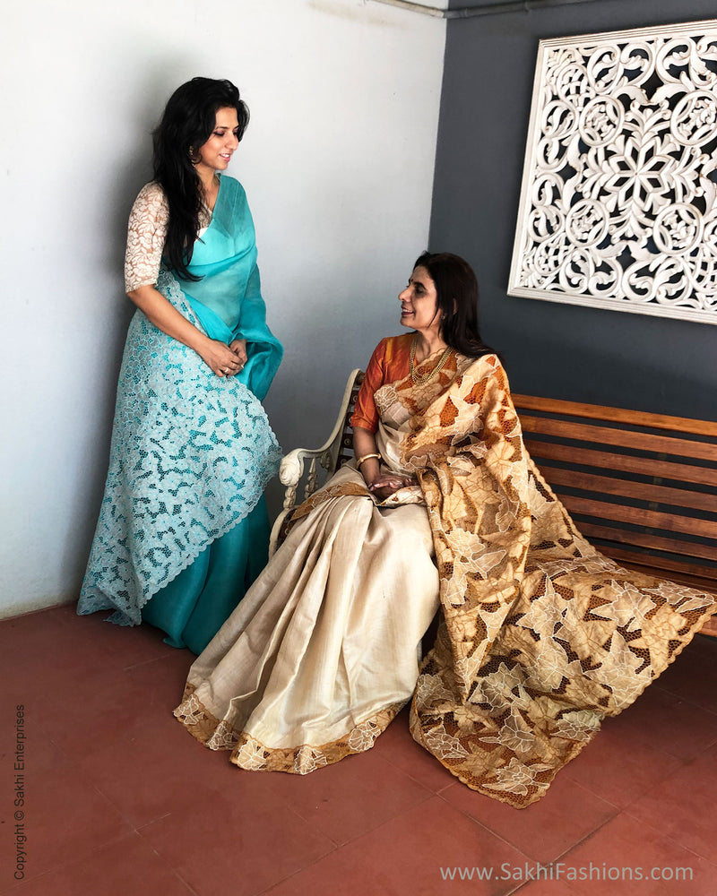 EE-S17068 Tussar Cutwork Sari – sakhifashions