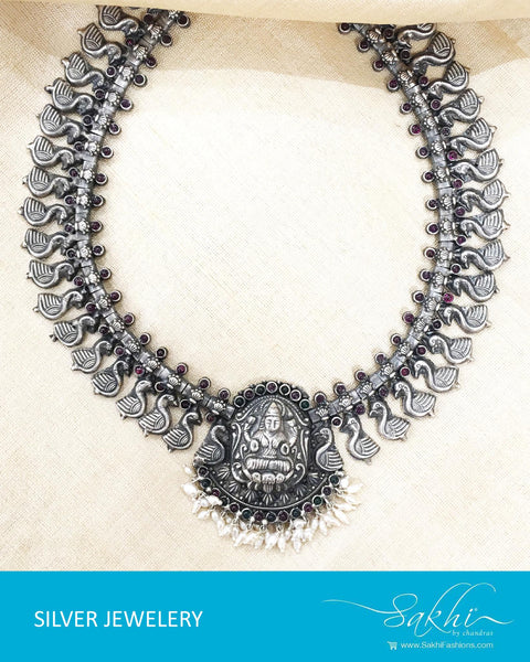 Silver & Multi Pure Silver Mala | Sakhi Fashions – sakhifashions
