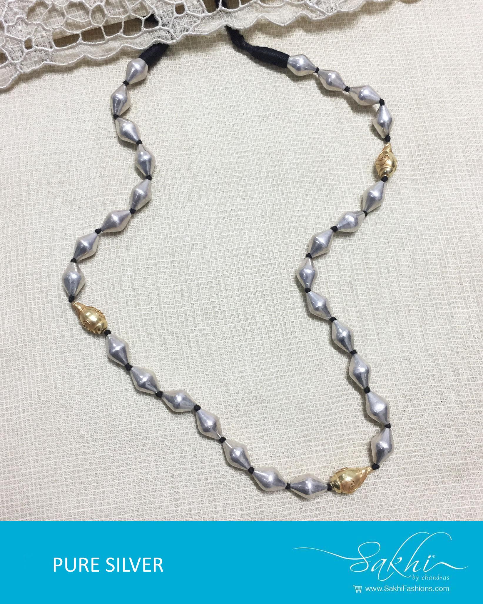 Silver Pure Silver Bore Mala | Sakhi Fashions – sakhifashions
